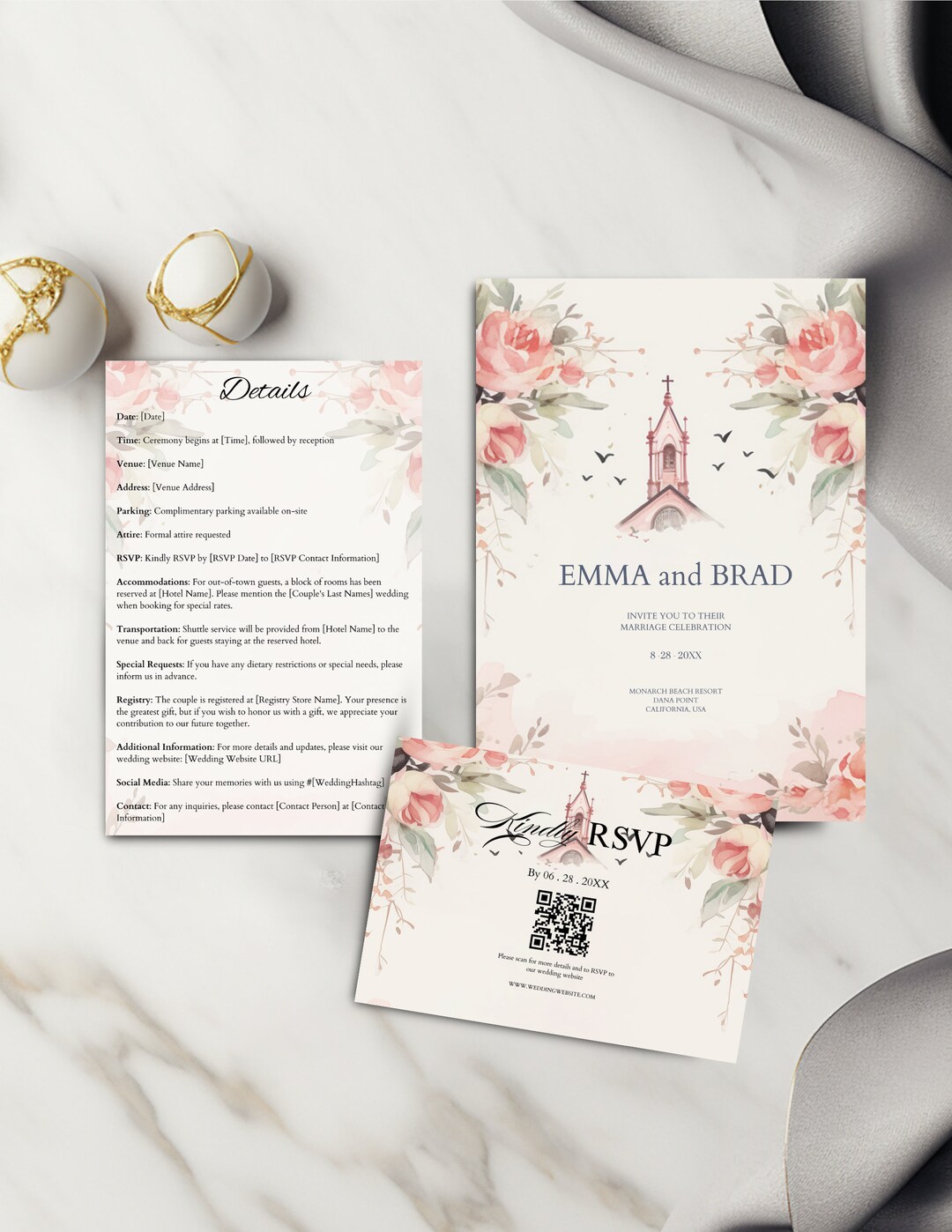 Christian Wedding Invitations, Elegant Wedding Program Template, Free ...