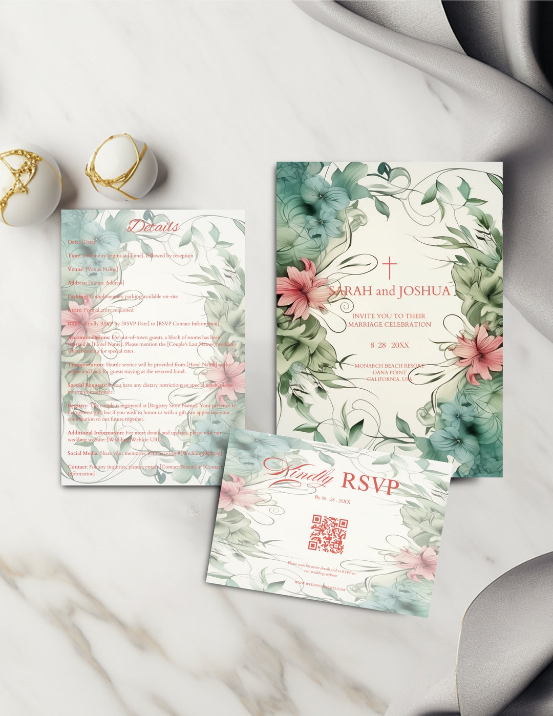 Christian Wedding Invitations, Elegant Wedding Program Template, Free ...