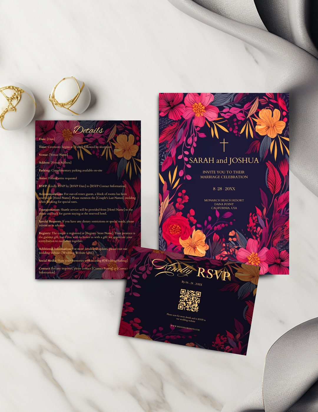 Christian Wedding Invitations, Elegant Wedding Program Template, Free ...