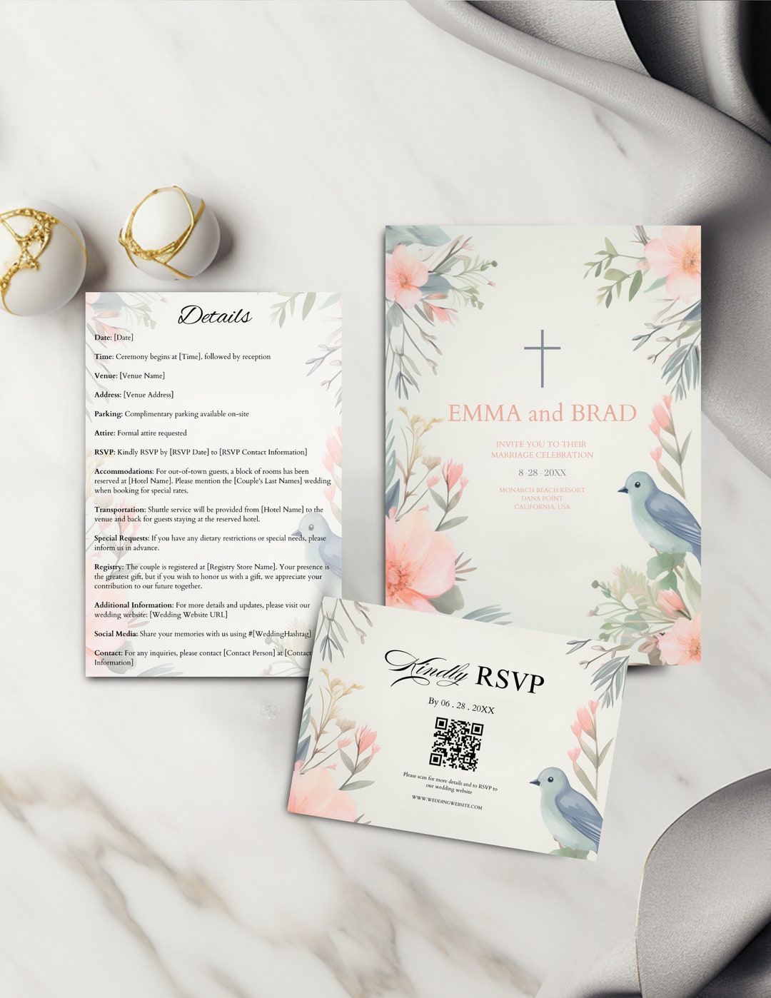 Christian Wedding Invitations, Elegant Wedding Program Template, Free ...