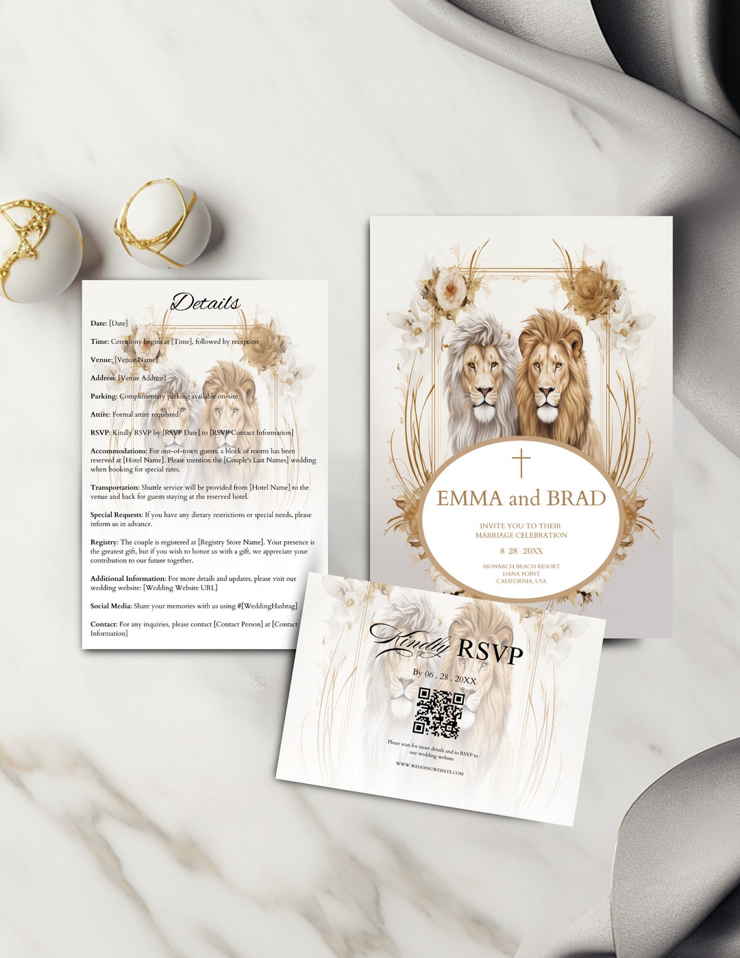 Christian Wedding Invitations, Elegant Wedding Program Template, Free ...
