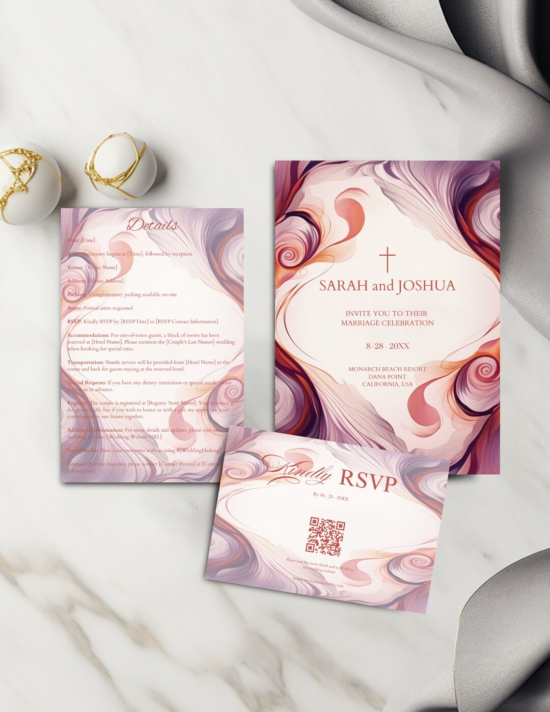 Christian Wedding Invitations, Elegant Wedding Program Template, Free ...