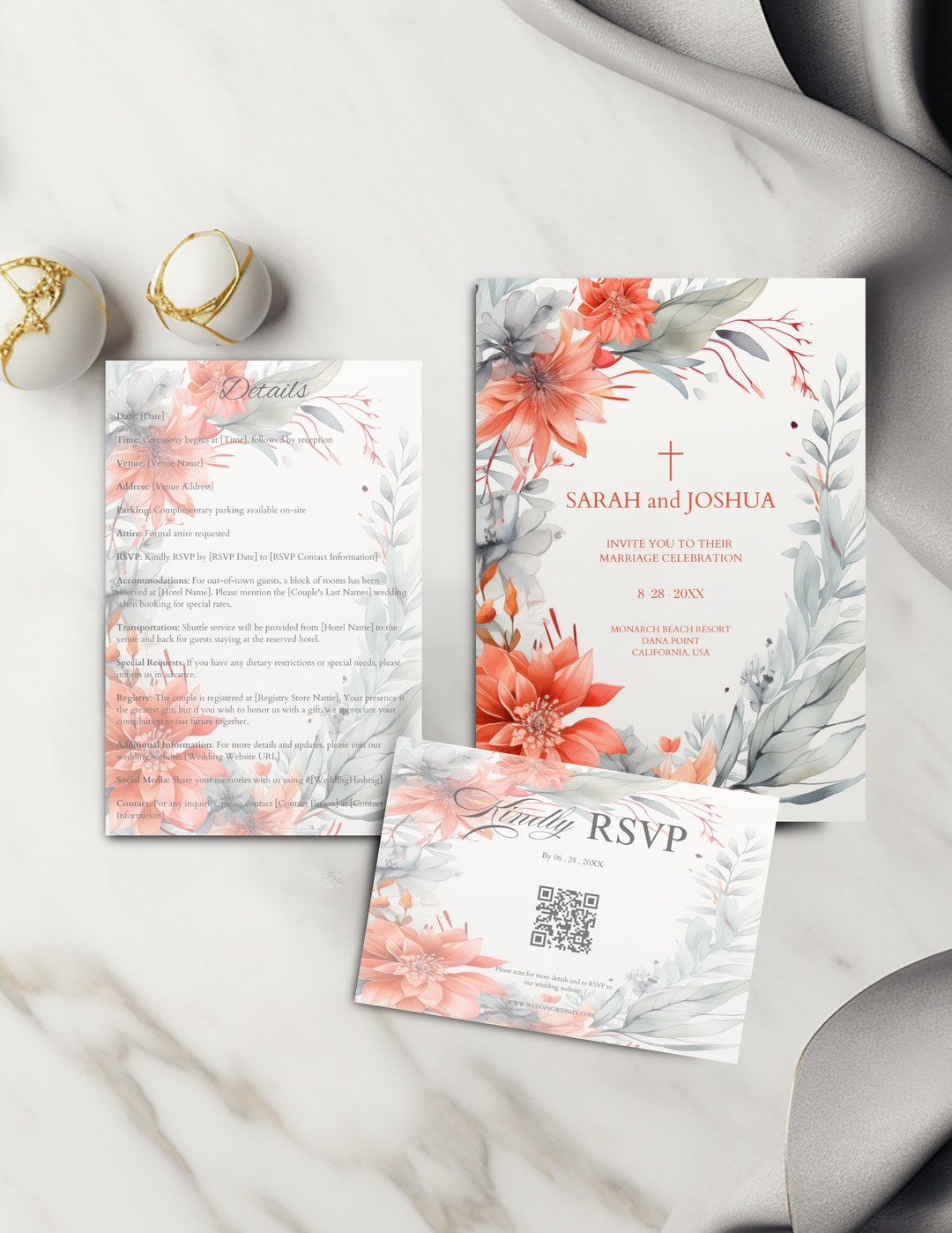 Christian Wedding Invitations, Elegant Wedding Program Template, Free ...