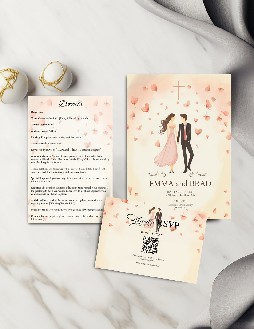 Christian Wedding Invitations, Elegant Wedding Program Template, Free ...