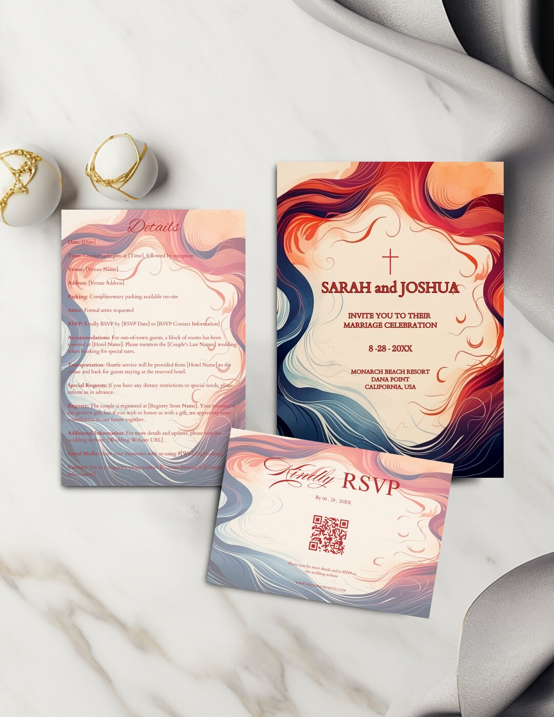 Christian Wedding Invitations, Elegant Wedding Program Template, Free ...