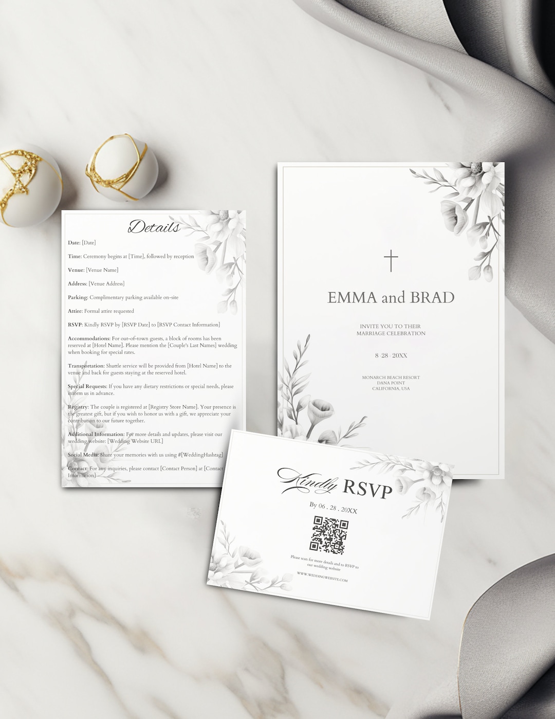 Christian Wedding Invitations, Elegant Wedding Program Template, Free ...
