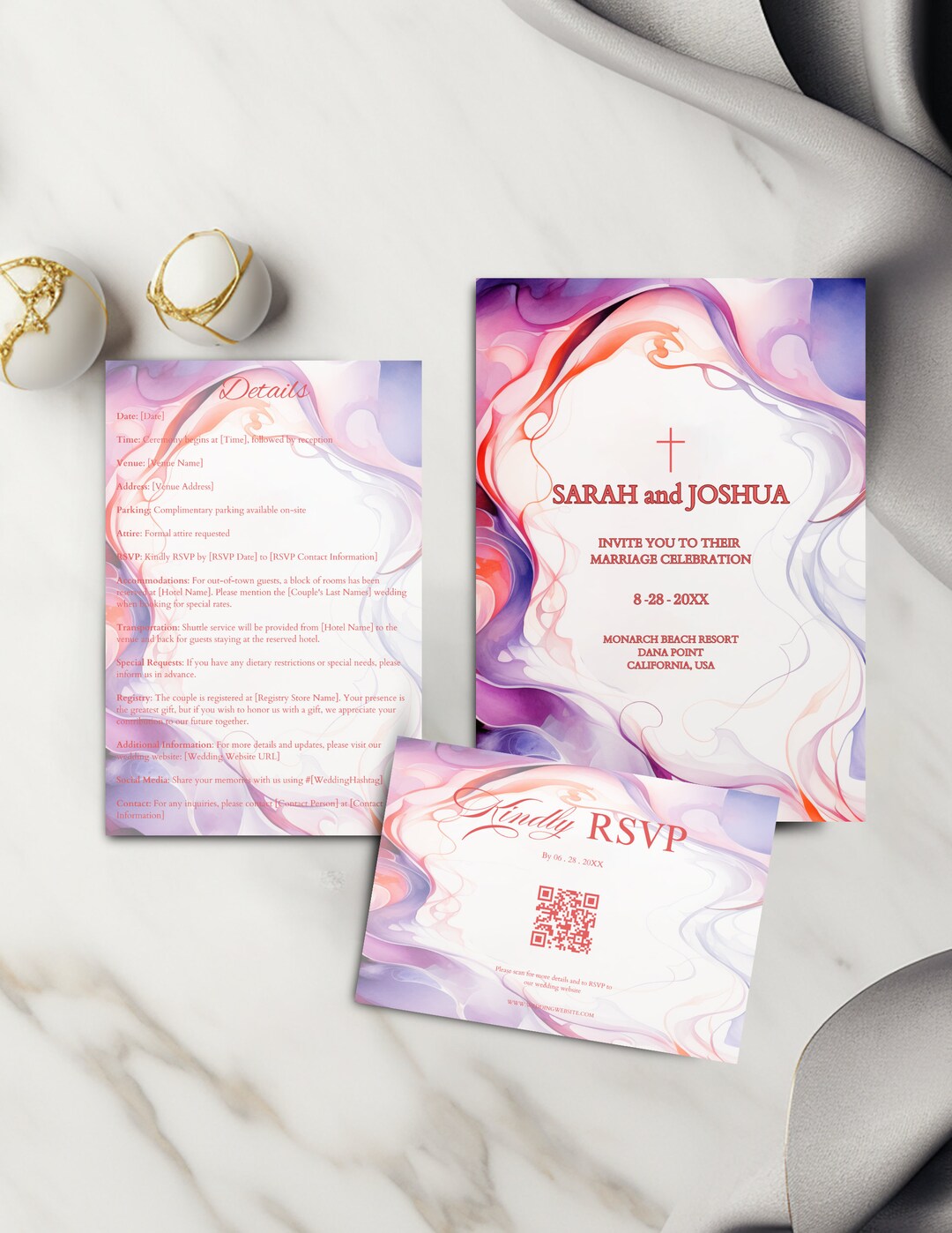 Christian Wedding Invitations, Elegant Wedding Program Template, Free ...