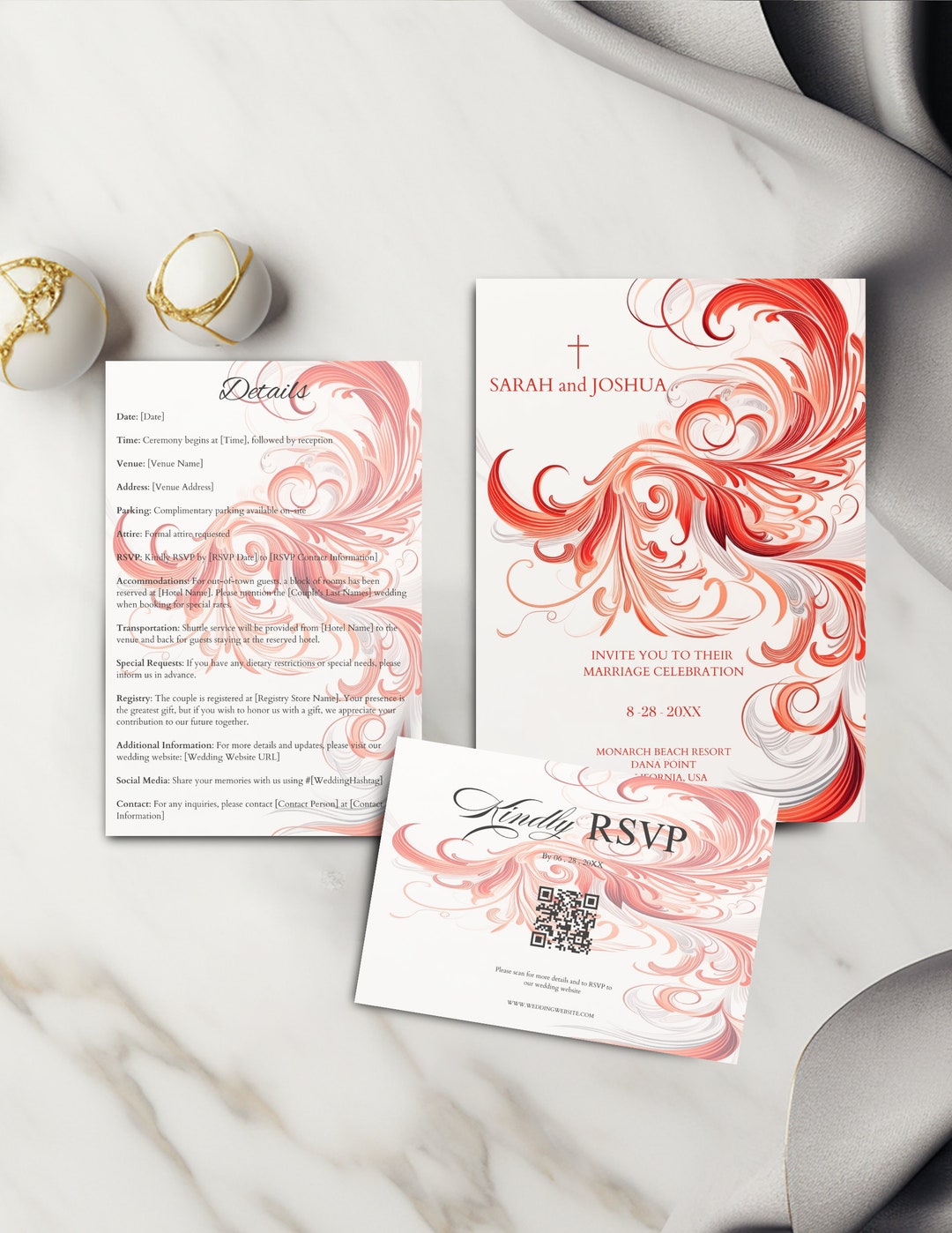 Christian Wedding Invitations, Elegant Wedding Program Template, Free ...