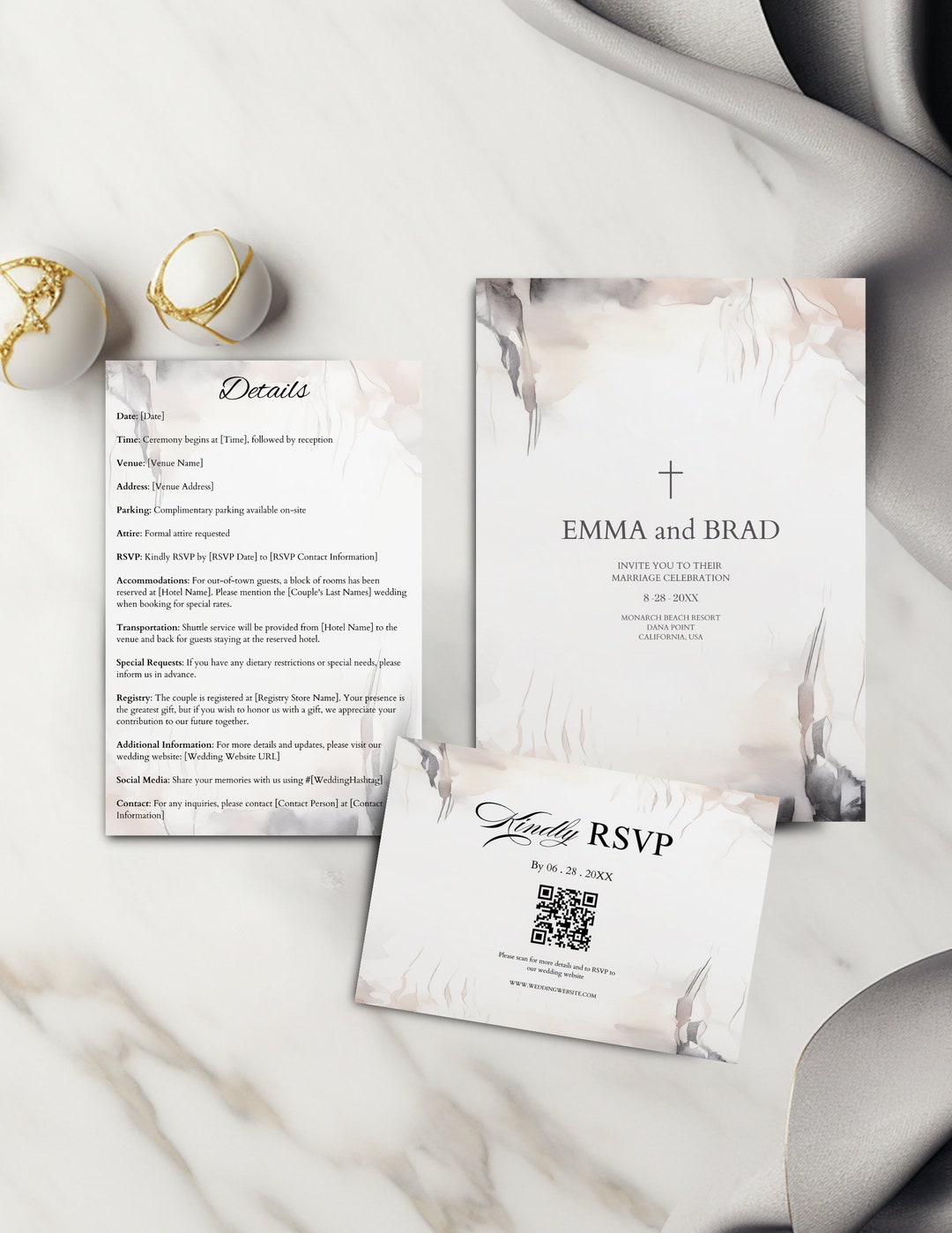 Christian Wedding Invitations, Elegant Wedding Program Template, Free ...