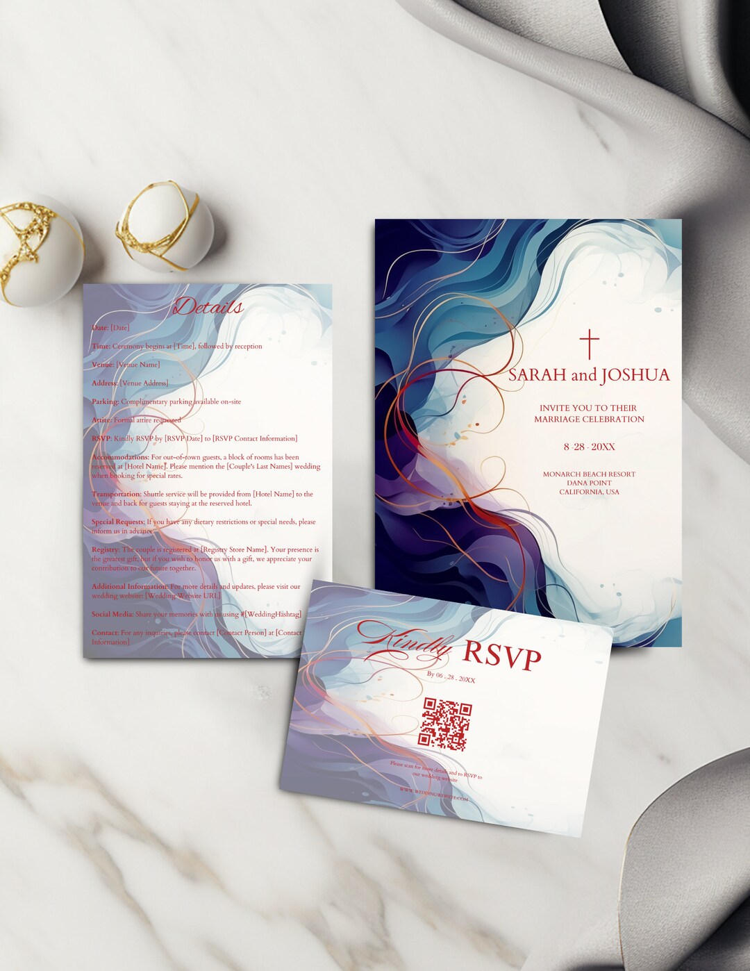 Christian Wedding Invitations, Elegant Wedding Program Template, Free ...