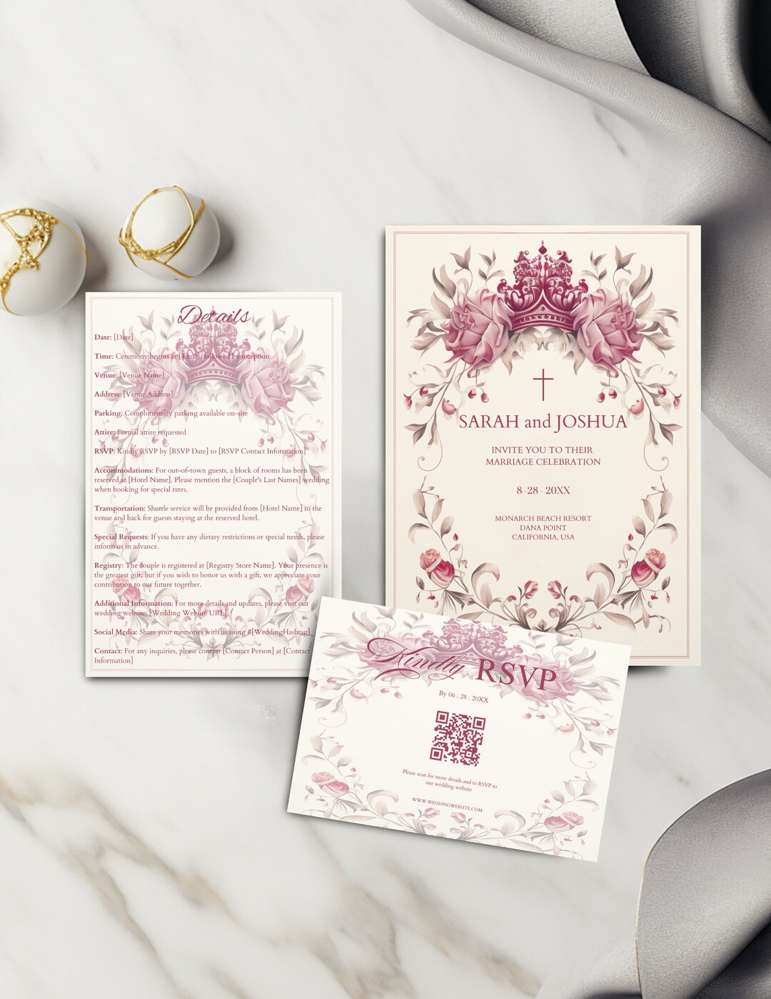 Christian Wedding Invitations, Elegant Wedding Program Template, Free ...