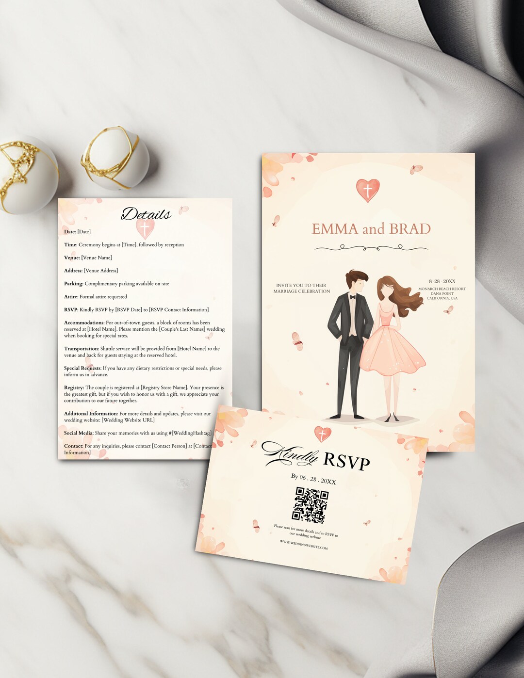 Christian Wedding Invitations, Elegant Wedding Program Template, Free ...