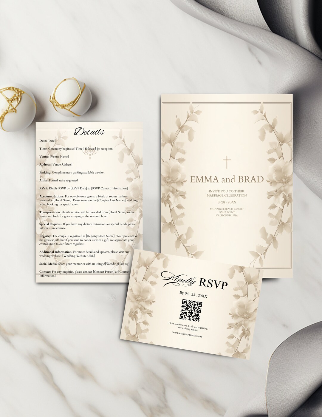 Christian Wedding Invitations, Elegant Wedding Program Template, Free ...