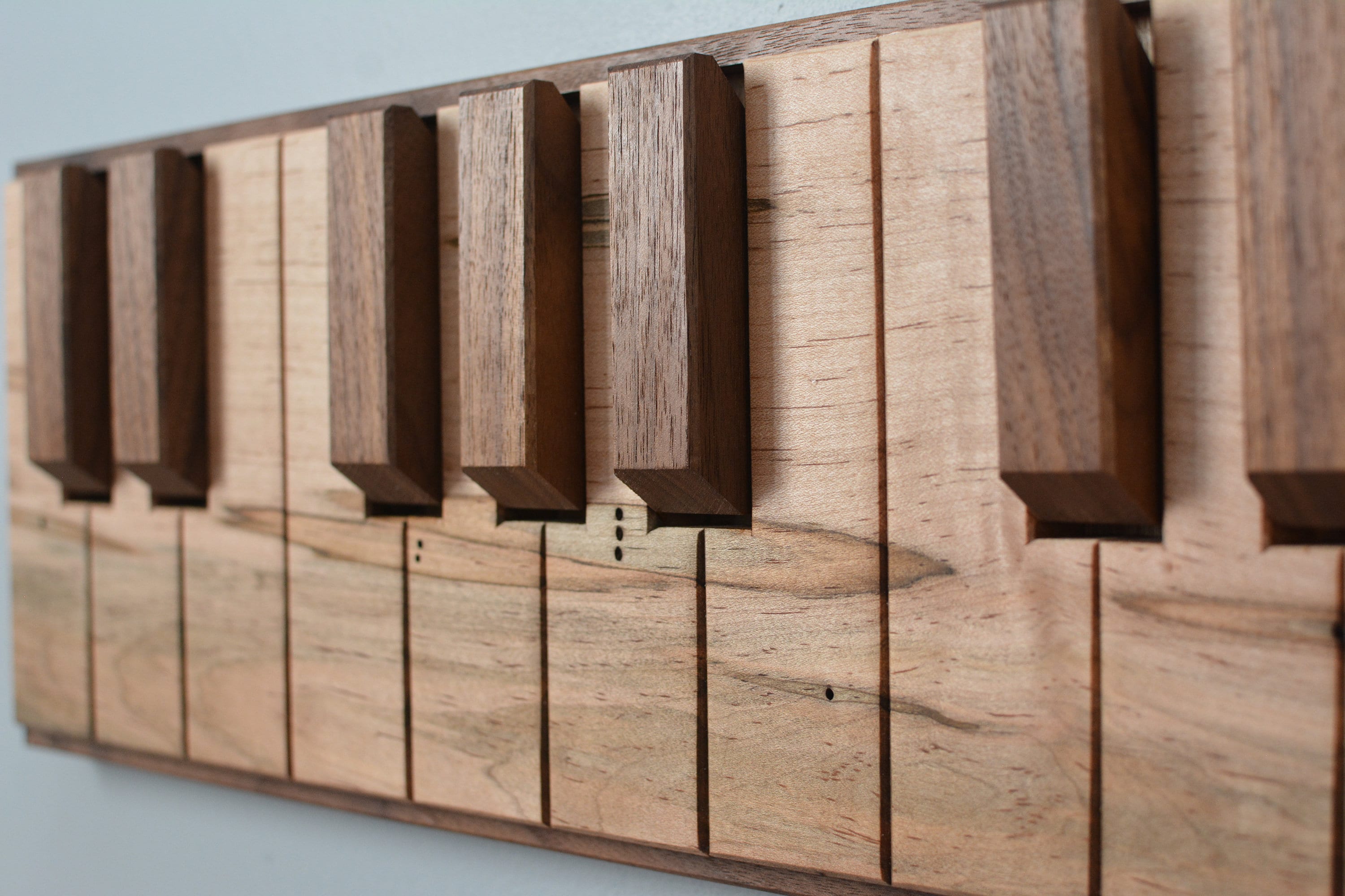 Piano Inspired Coat Rack Handcrafted Maple & Walnut Unique Flip Down ...