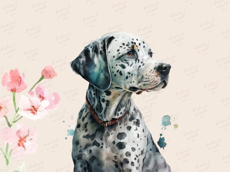 Cute Dalmatian Watercolor Clipart | Dog PNG | Puppy Clipart | Cute Dog ...