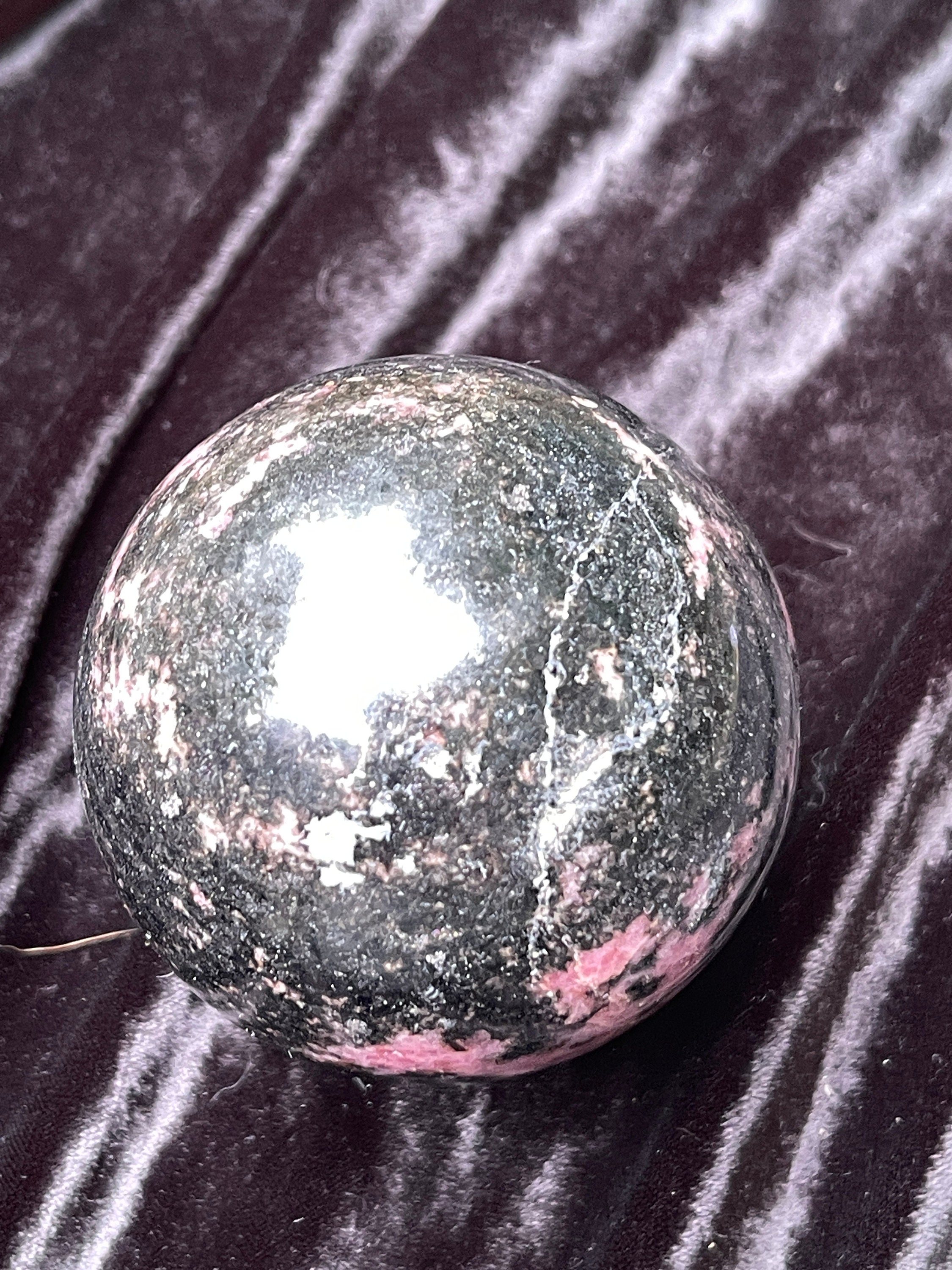Rhodonite Sphere - Etsy
