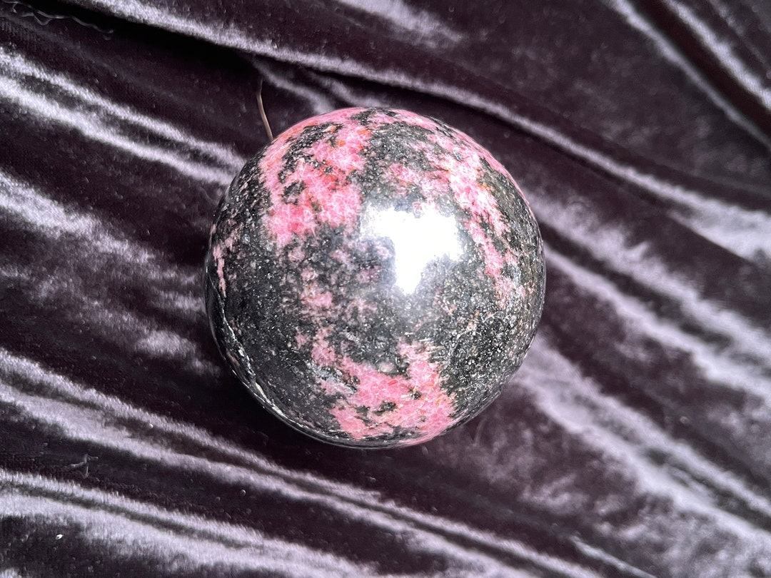 Rhodonite Sphere - Etsy
