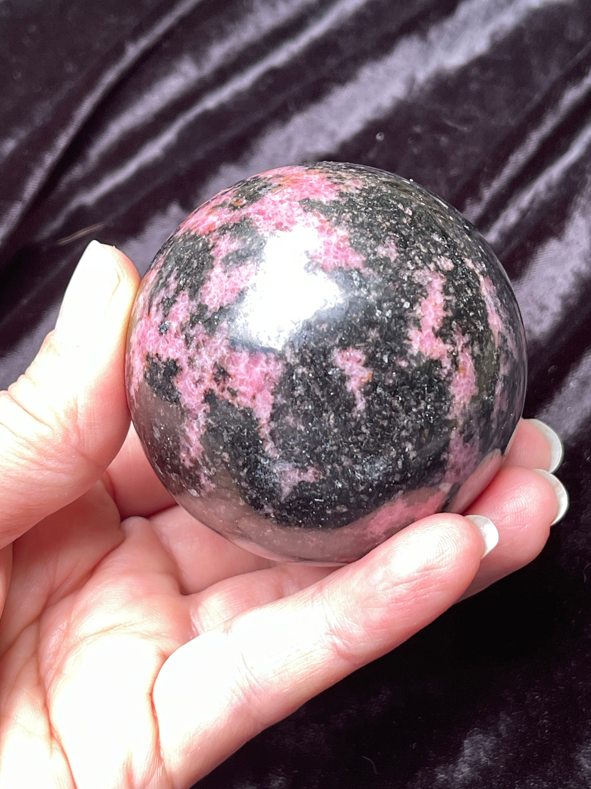 Rhodonite Sphere - Etsy
