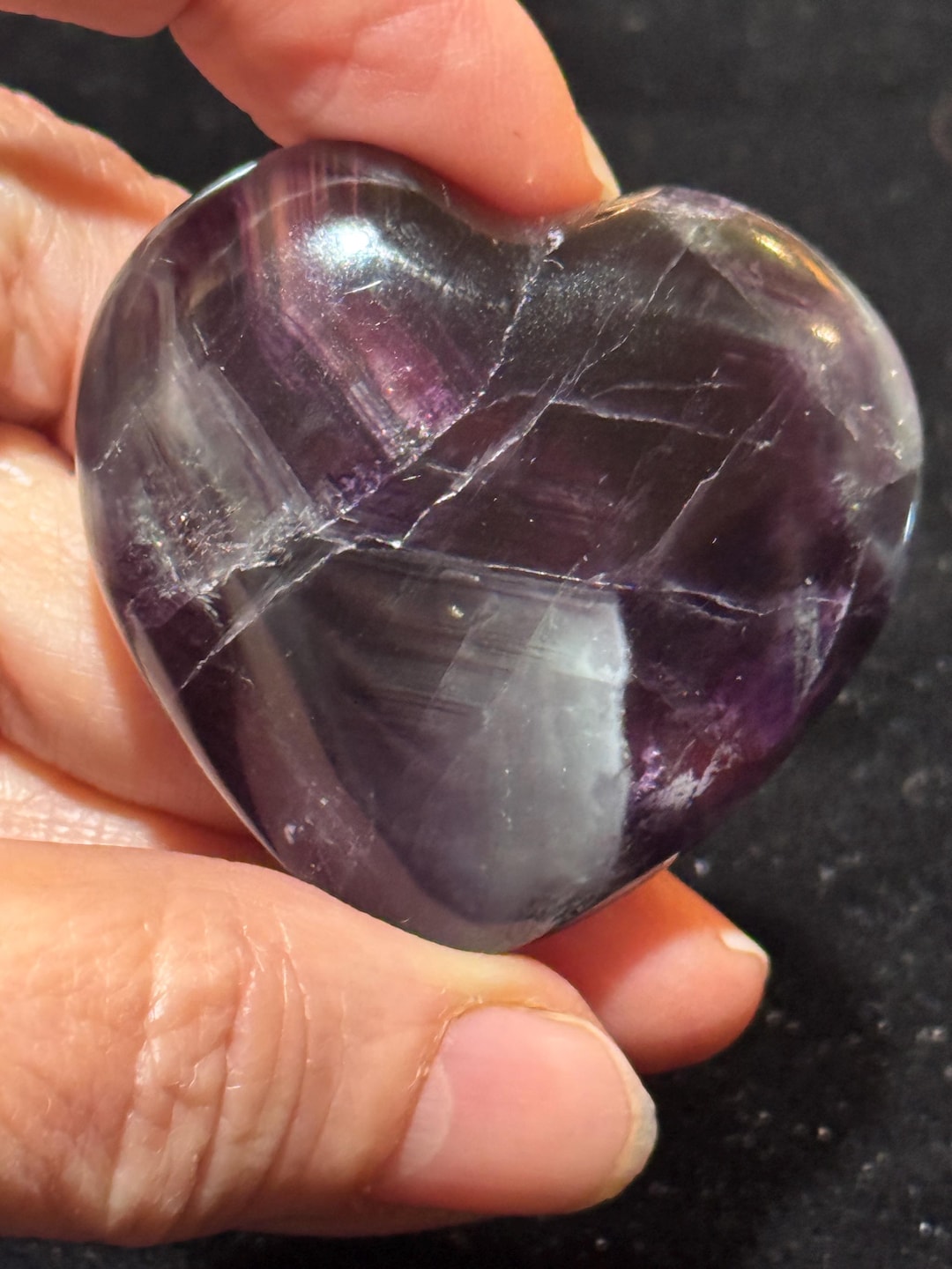 Rainbow Fluorite Heart - Etsy
