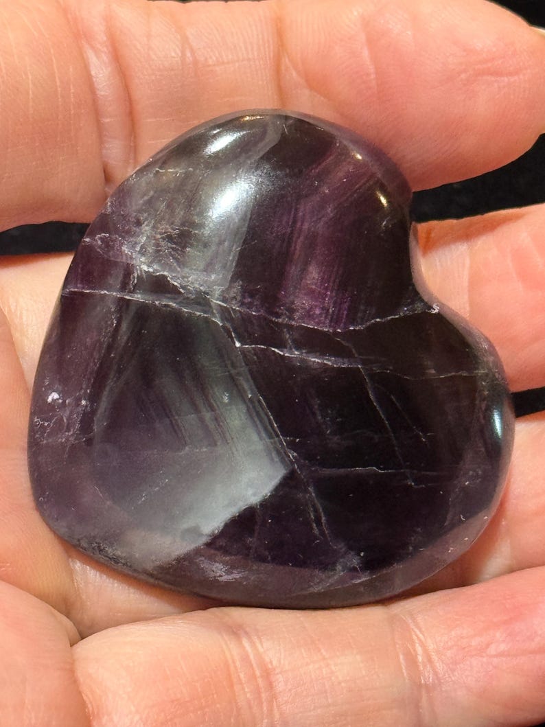 Rainbow Fluorite Heart - Etsy