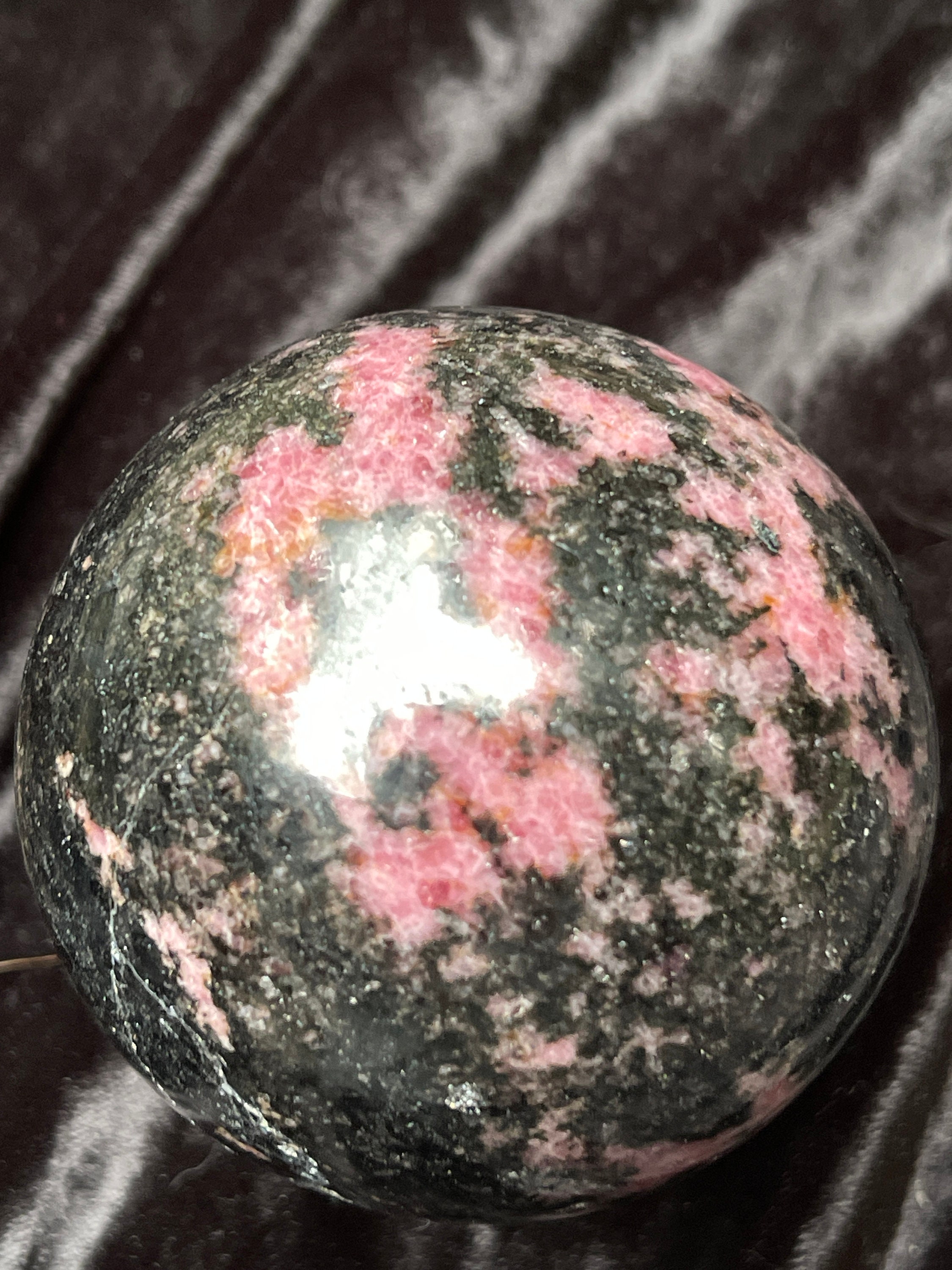 Rhodonite Sphere - Etsy