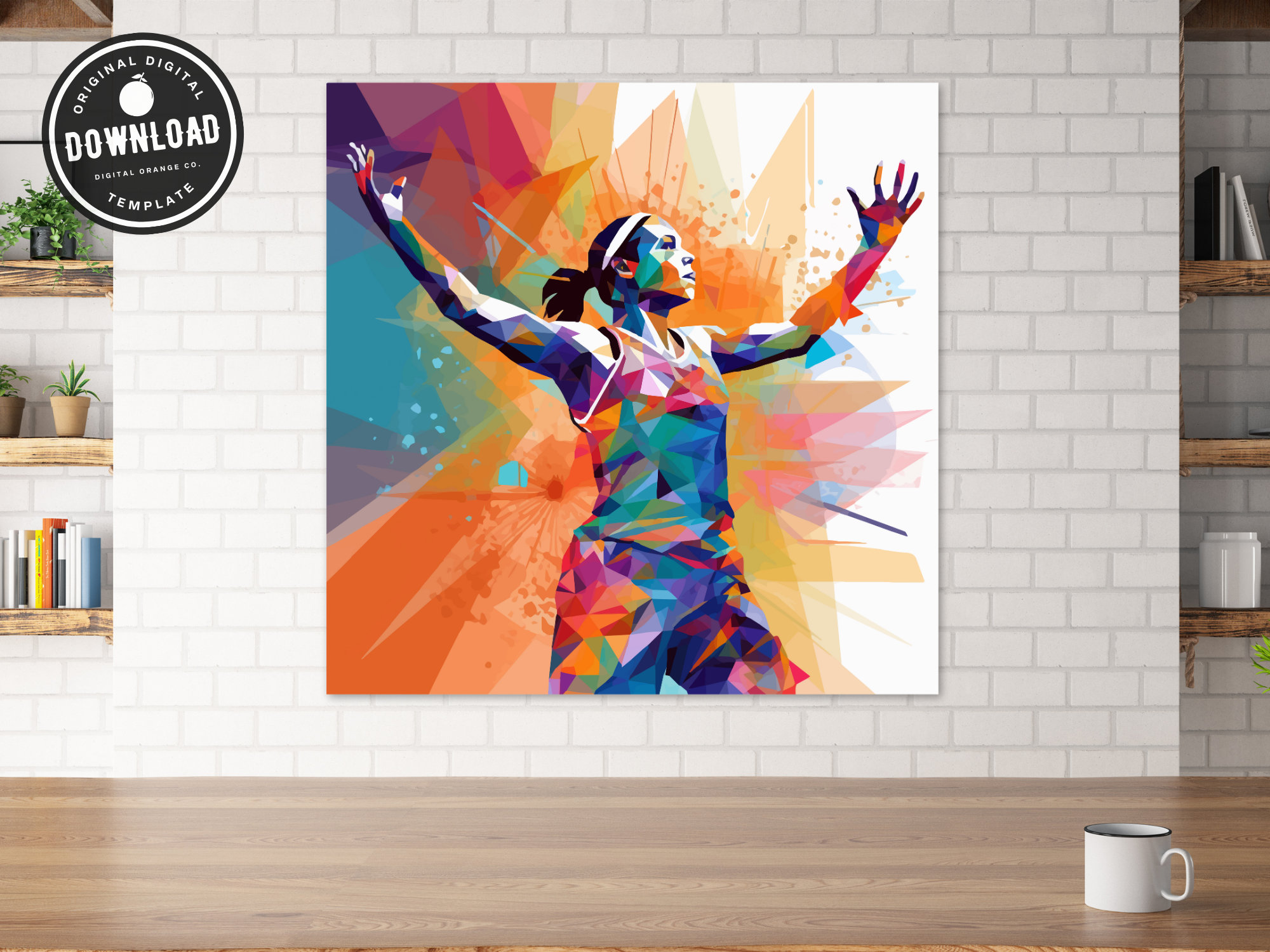 Victory WNBA Wall Decor | Modern Motivational WNBA Wall Art | Abstract ...