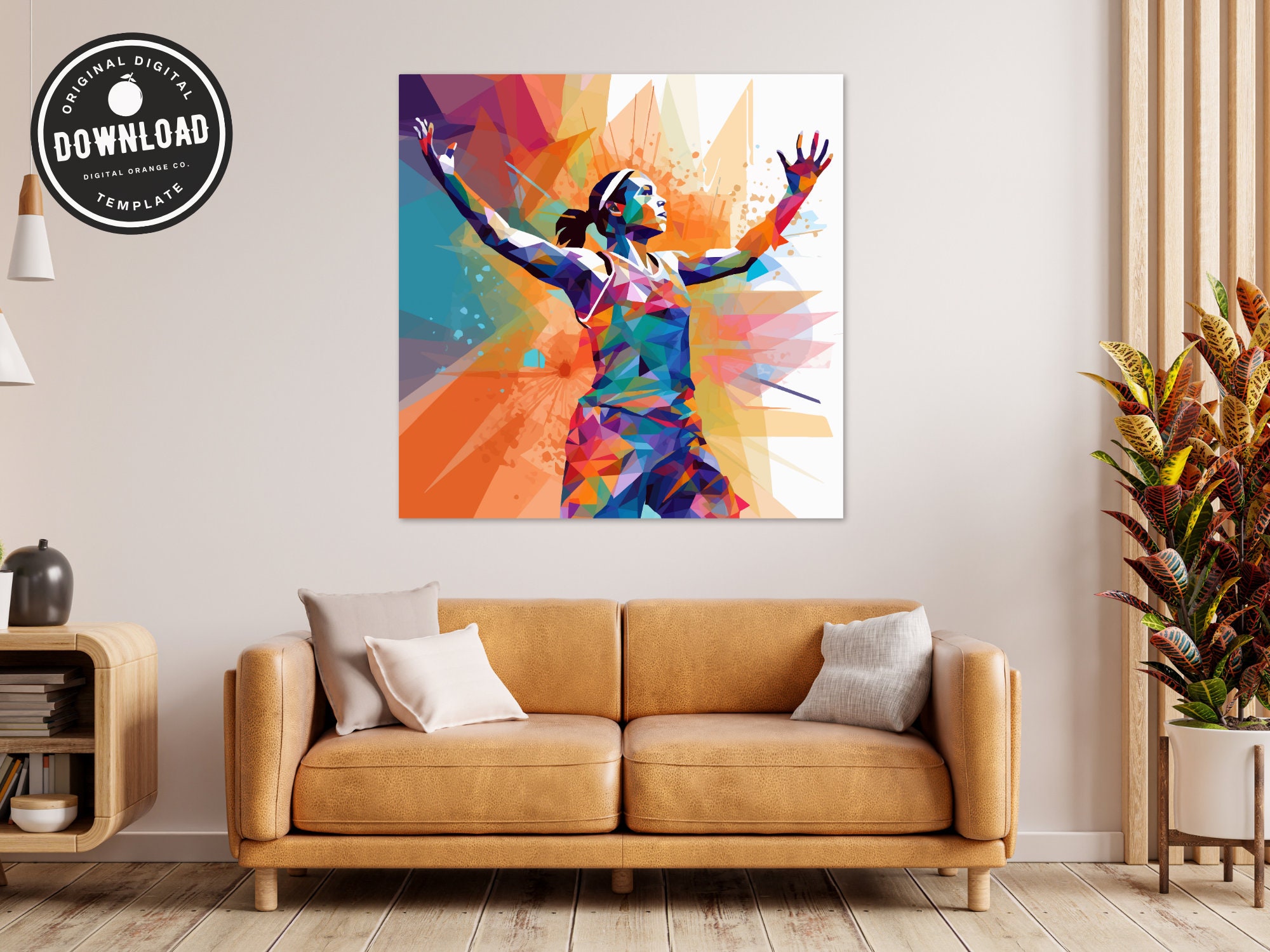 Victory WNBA Wall Decor | Modern Motivational WNBA Wall Art | Abstract ...