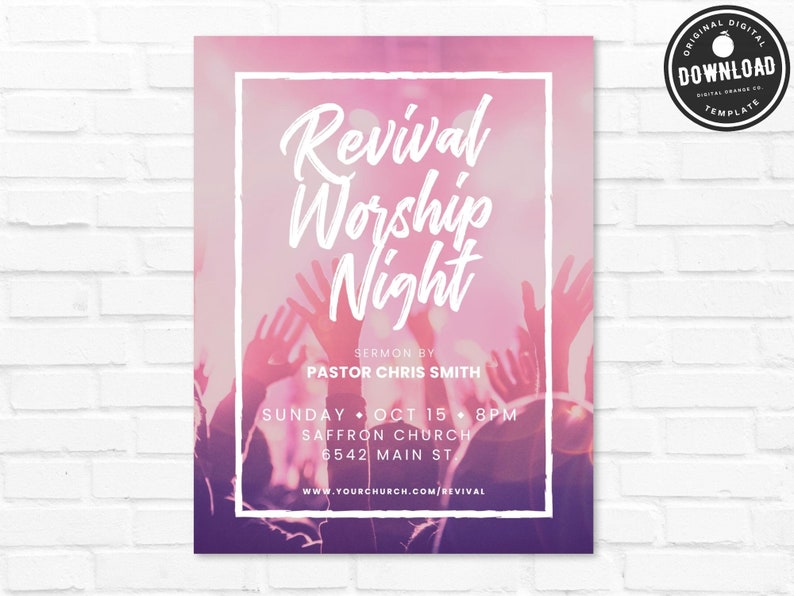 Church Revival Flyer: Holy Week, Easter Event - Canva Template (digital ...