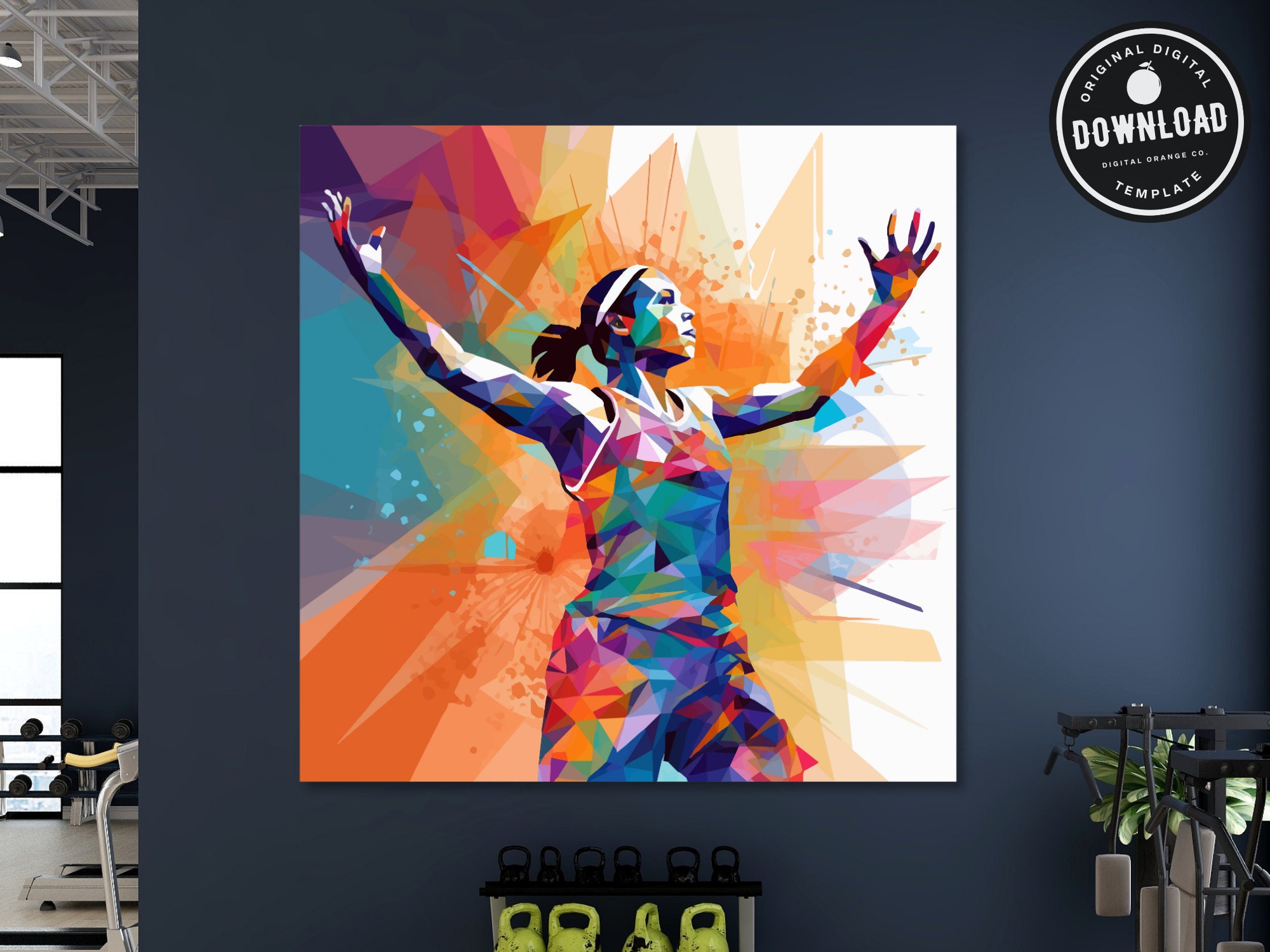 Victory WNBA Wall Decor | Modern Motivational WNBA Wall Art | Abstract ...