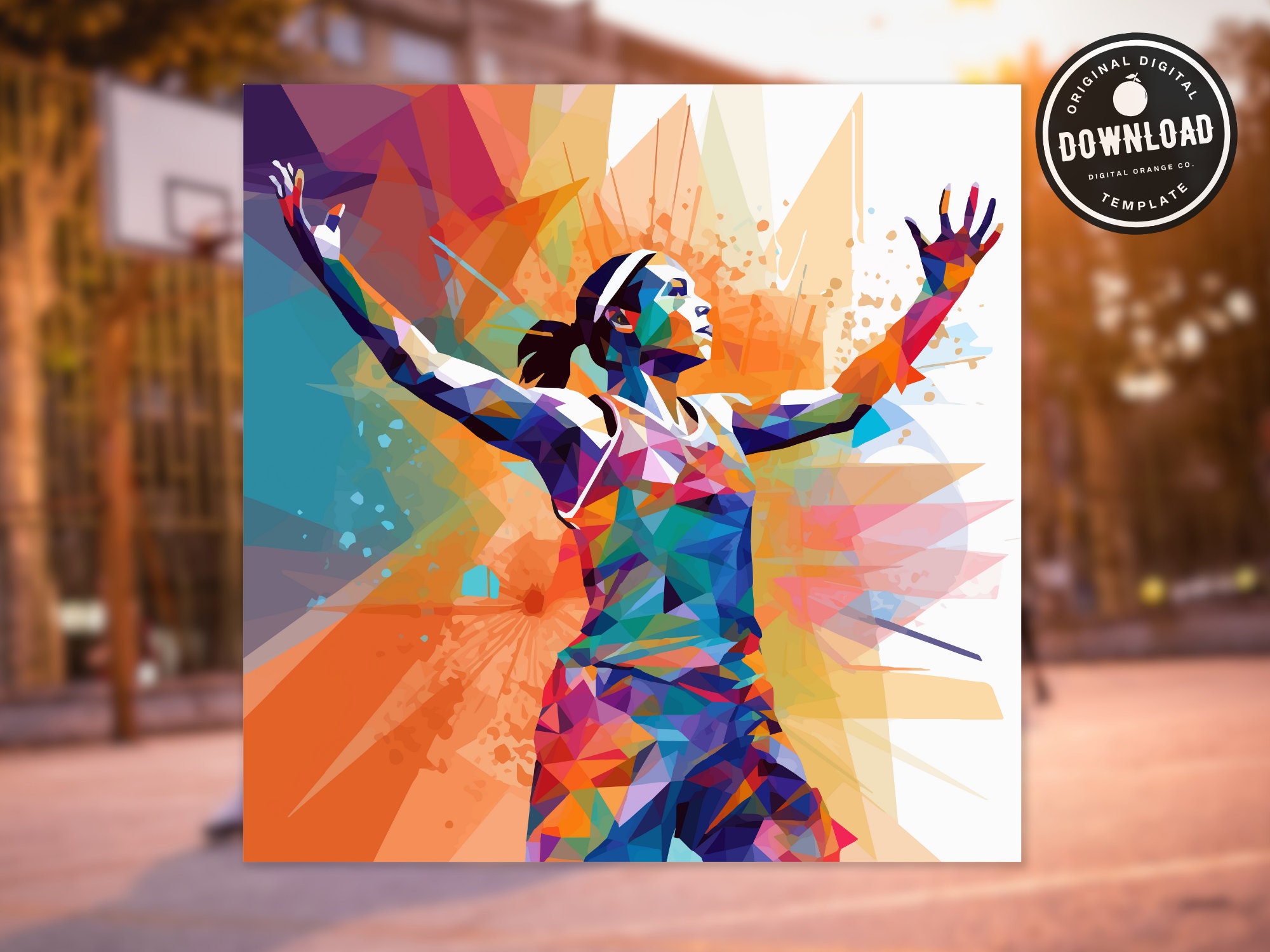 Victory WNBA Wall Decor | Modern Motivational WNBA Wall Art | Abstract ...