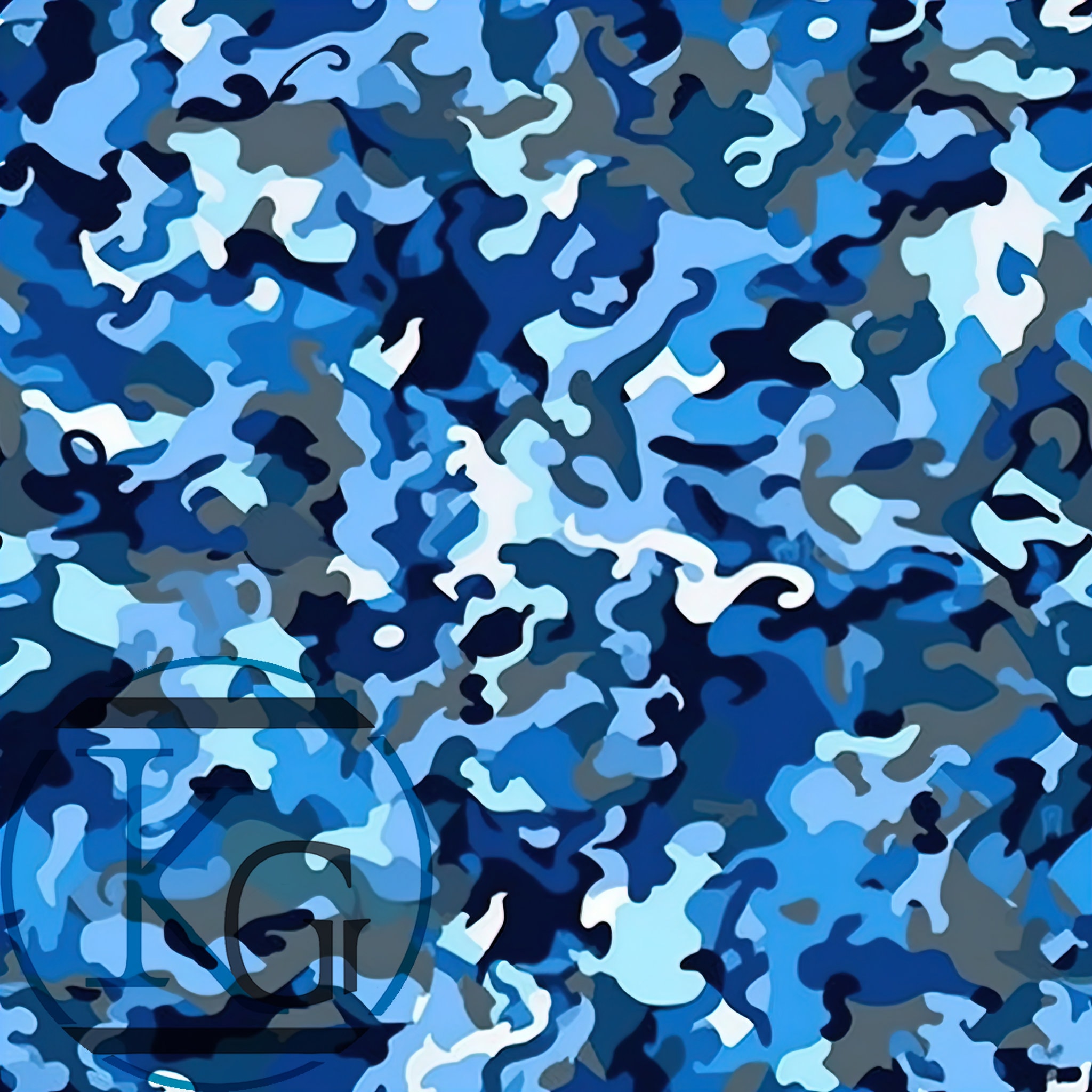 Blue Camo, Seamless, Tileable, Set 1, Format JPG 2K Resolution, 8 ...