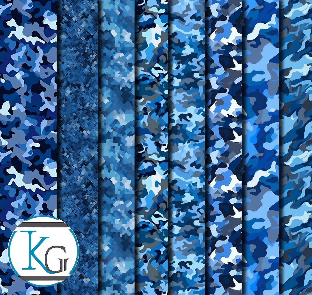 Blue Camo, Seamless, Tileable, Set 1, Format JPG 2K Resolution, 8 ...