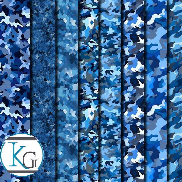 Blue Camo - Etsy