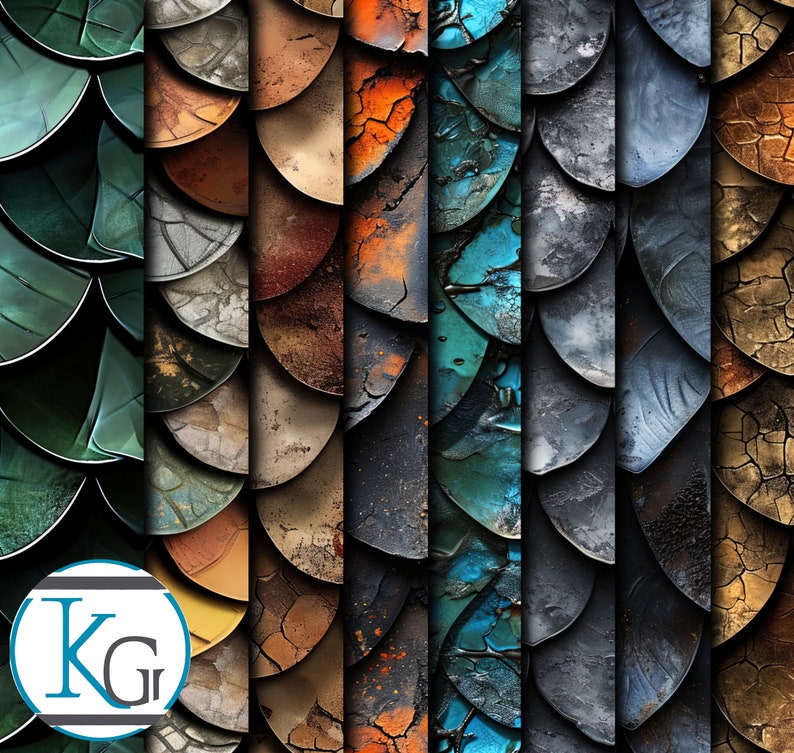 Dragon Scales Designs, Seamless, Tileable, Set 3, Format JPG 2K ...