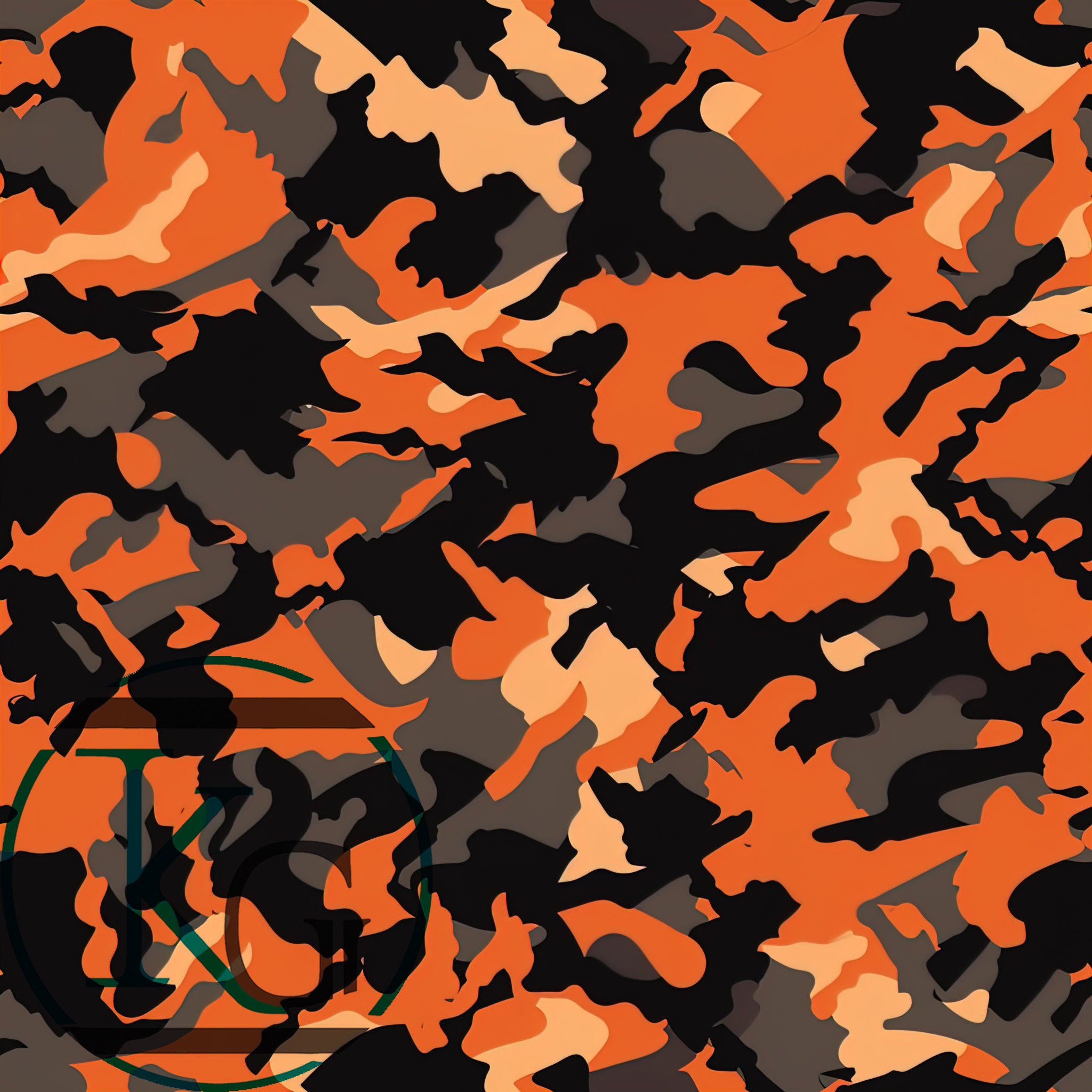 Orange Camo Designs, Seamless, Tileable, Set 1, Format JPG 2K ...
