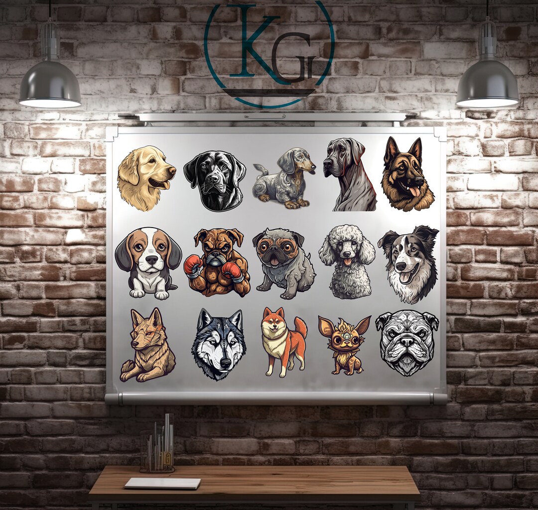 Printable, Designs, Dogs "designs" for Stickers, Set of 15, Colorful ...