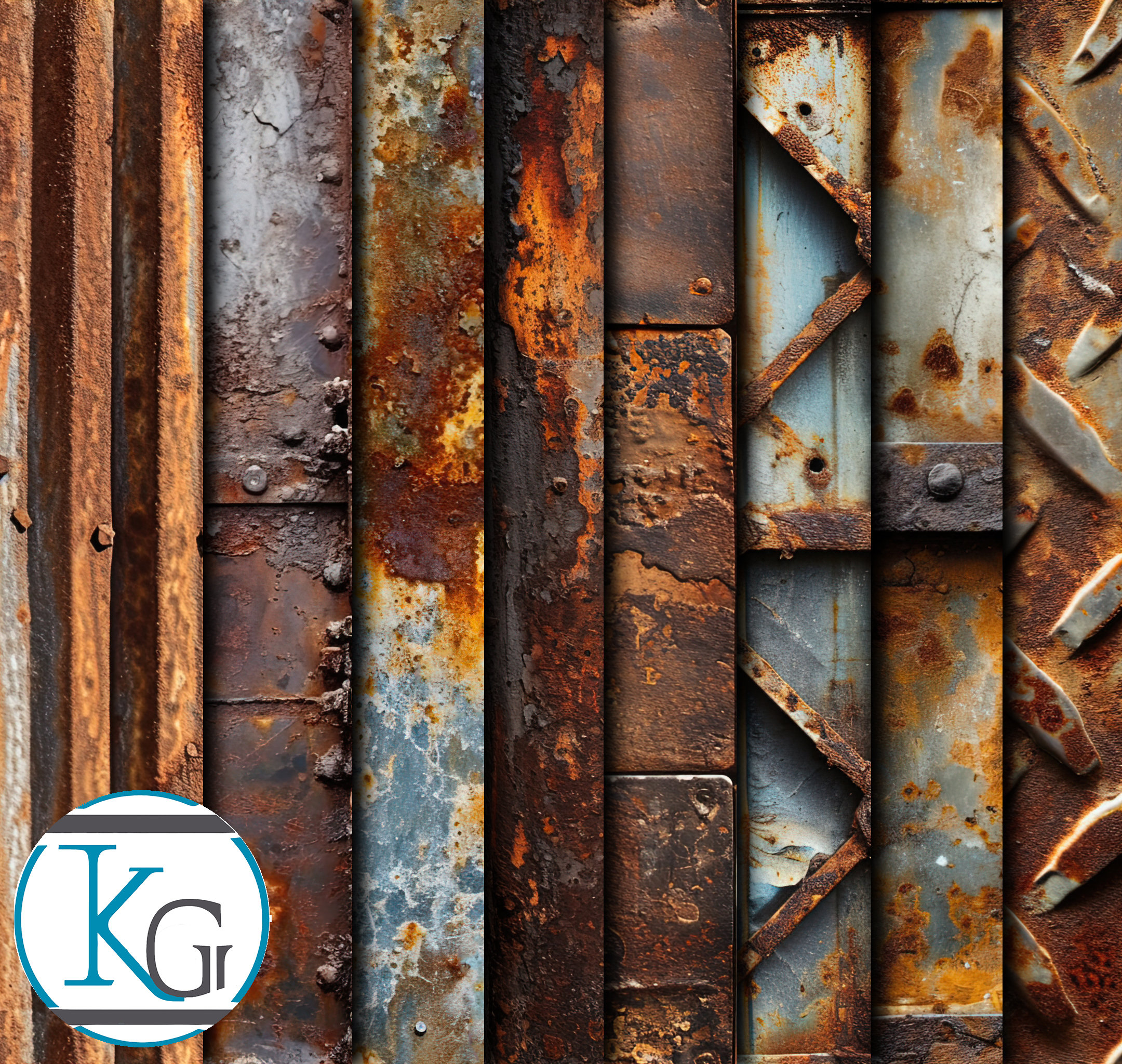 Rusty Metal Designs, Seamless, Tileable, Set 1, Format JPG 2K ...