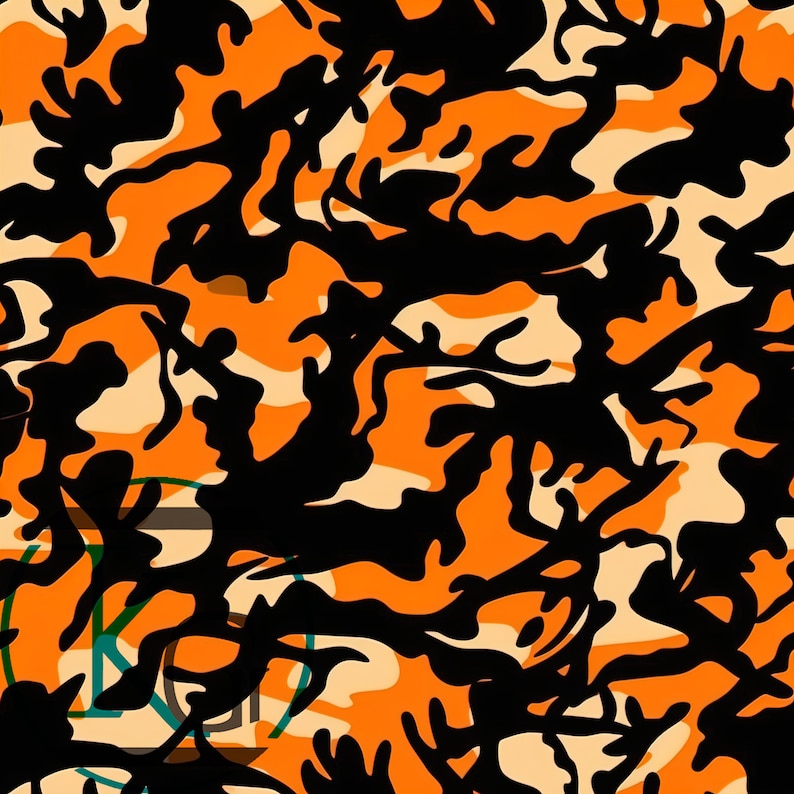 Orange Camo Designs, Seamless, Tileable, Set 1, Format JPG 2K ...