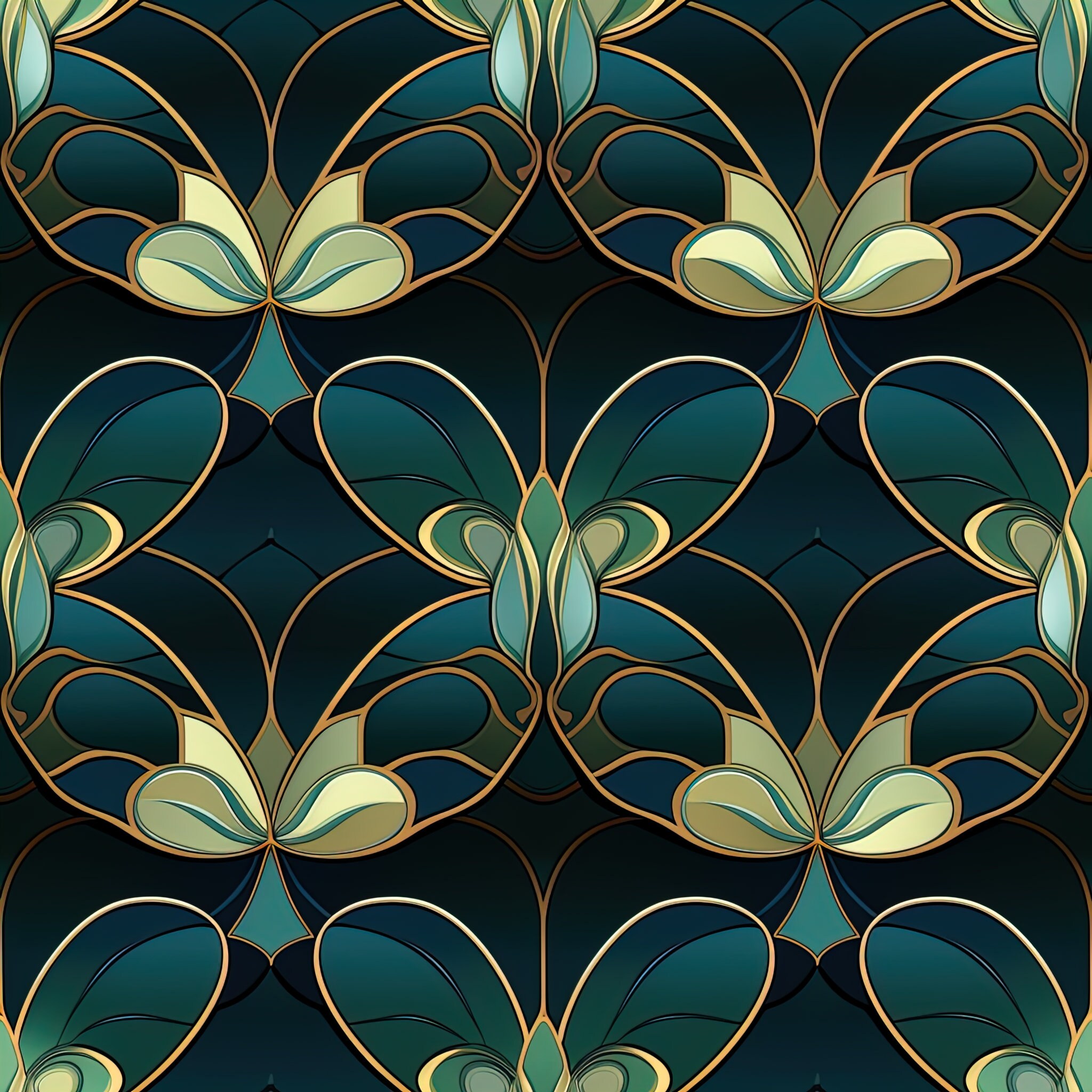 Art Nouveau Theme Seamless Tileable Set 1 Format JPG 2K - Etsy