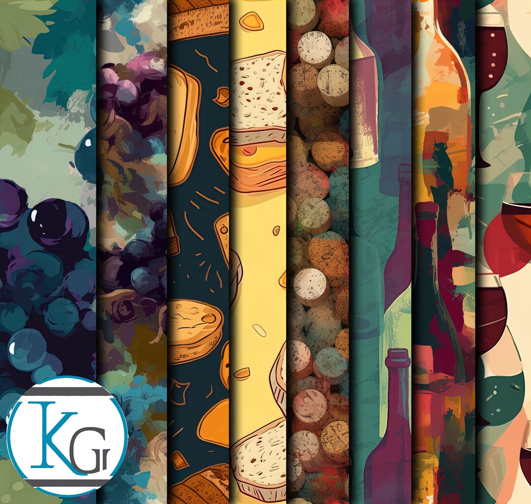 Printable, Inspired by Wine Patterns, Seamless, Tileable, Set 1, Format ...