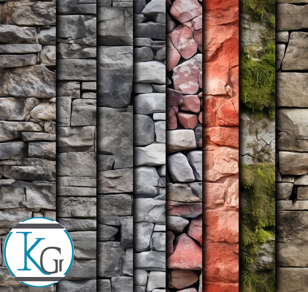 Rock Wall Theme Designs, Seamless, Tileable, Set 2, Format JPG 2K ...