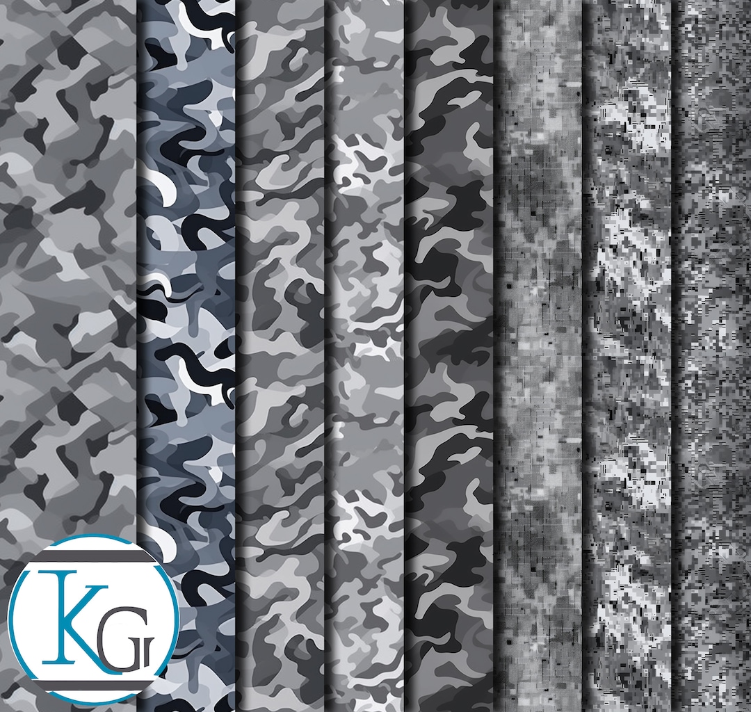 Gray Camo Designs, Seamless, Tileable, Set 1, Format JPG 2K Resolution ...