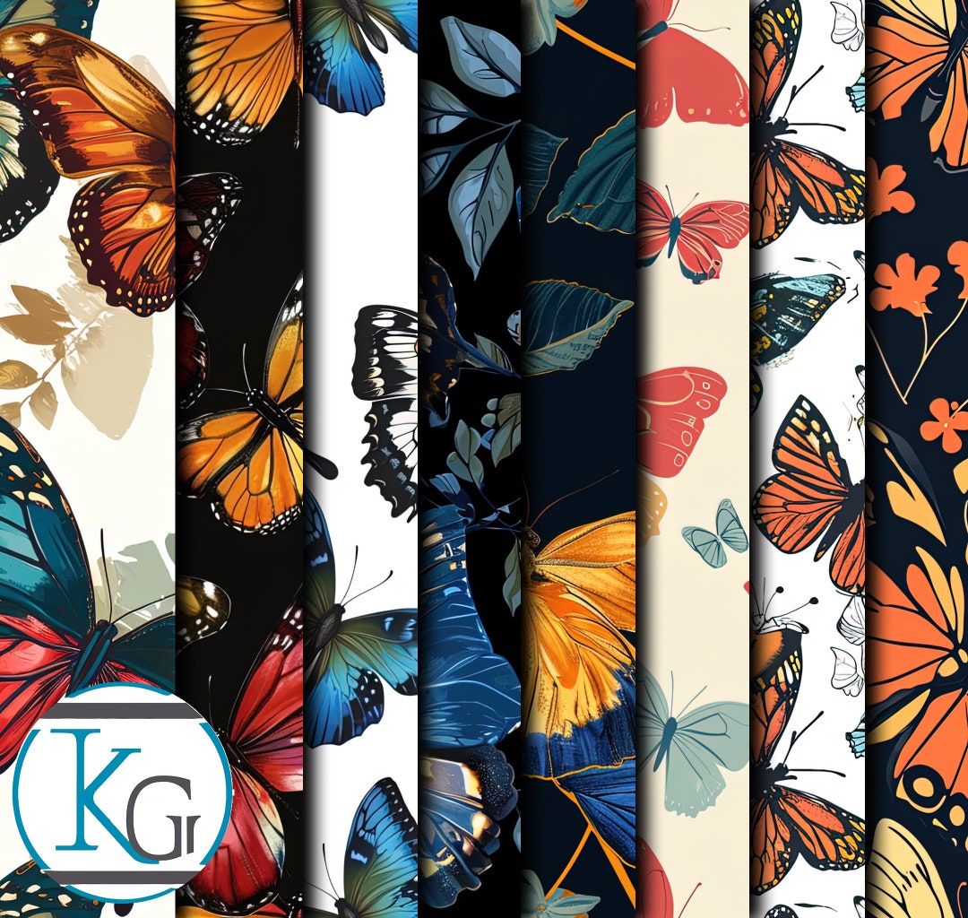 Butterfly Designs, Seamless, Tileable, Set 1, Format JPG 2K Resolution ...