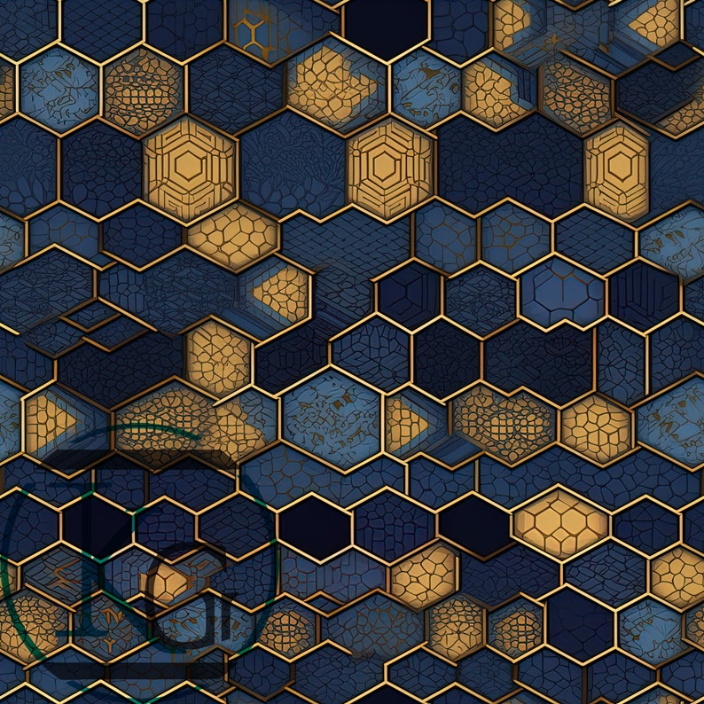 Hexagon Designs, Seamless, Tileable, Set 1, Format JPG 2K Resolution, 8 ...