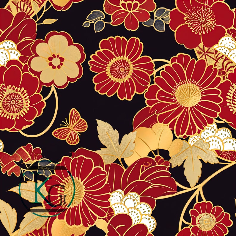 Kimono Designs, Seamless, Tileable, Set 2, Format JPG 2K Resolution, 8 ...