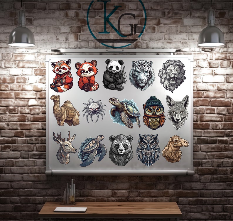 Printable, Designs, Animals "designs" for Stickers, Set of 15, Colorful ...
