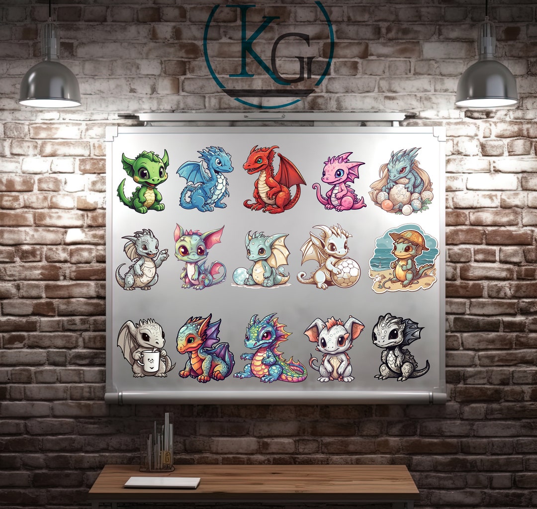 Printable, Designs, Baby Dragons "designs" for Stickers, Set of 15 ...