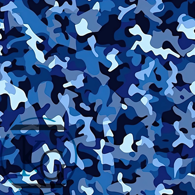 Blue Camo, Seamless, Tileable, Set 1, Format JPG 2K Resolution, 8 ...