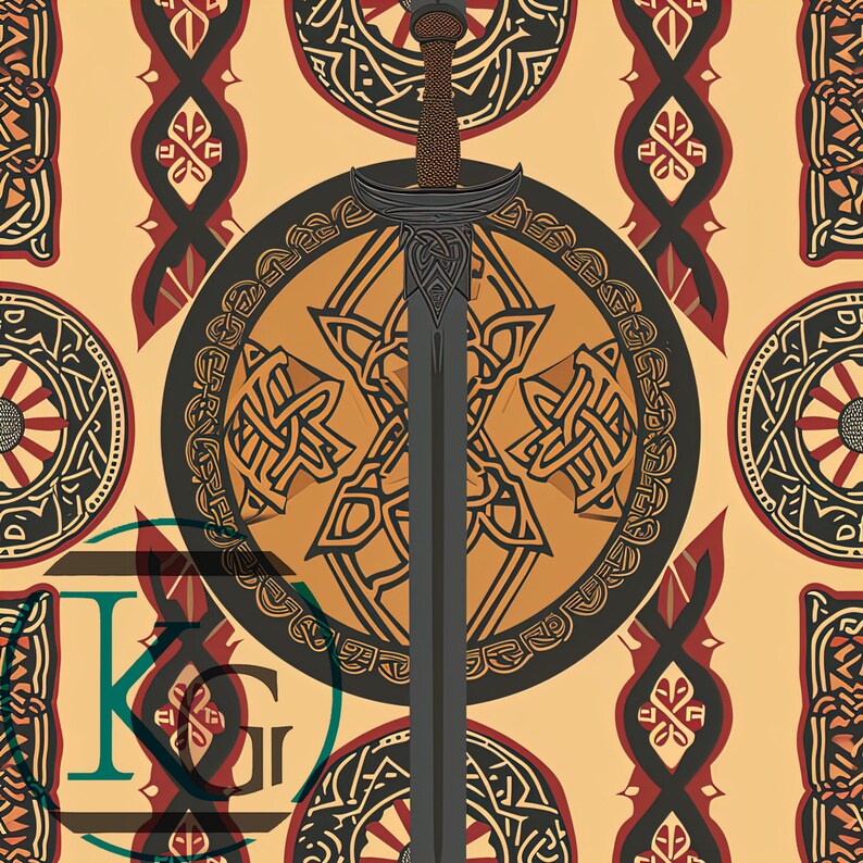 Viking Designs, Seamless, Tileable, Set 1, Format JPG 2K Resolution, 8 ...