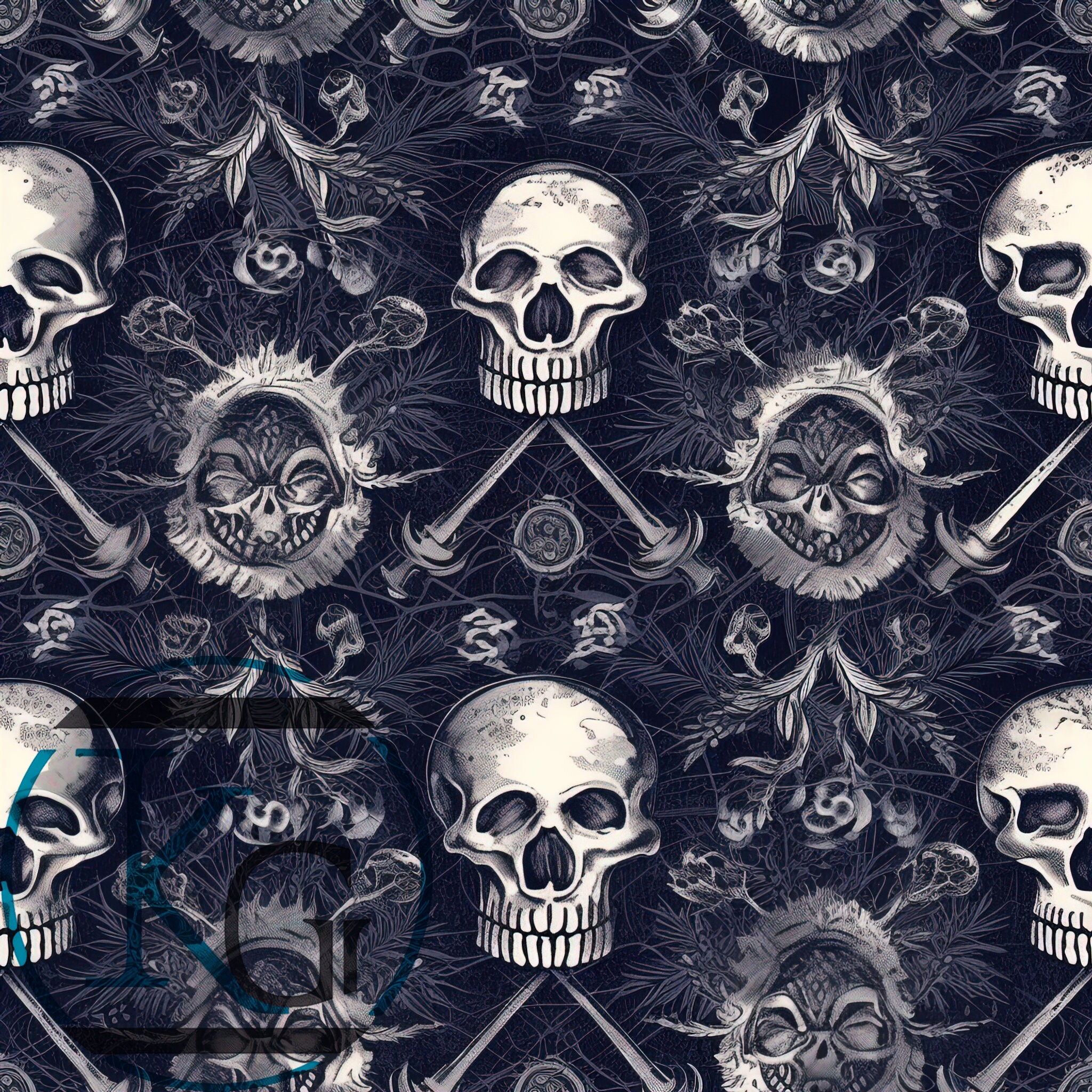 Skull Pattern Designs, Seamless, Tileable, Set 1, Format JPG 2K ...